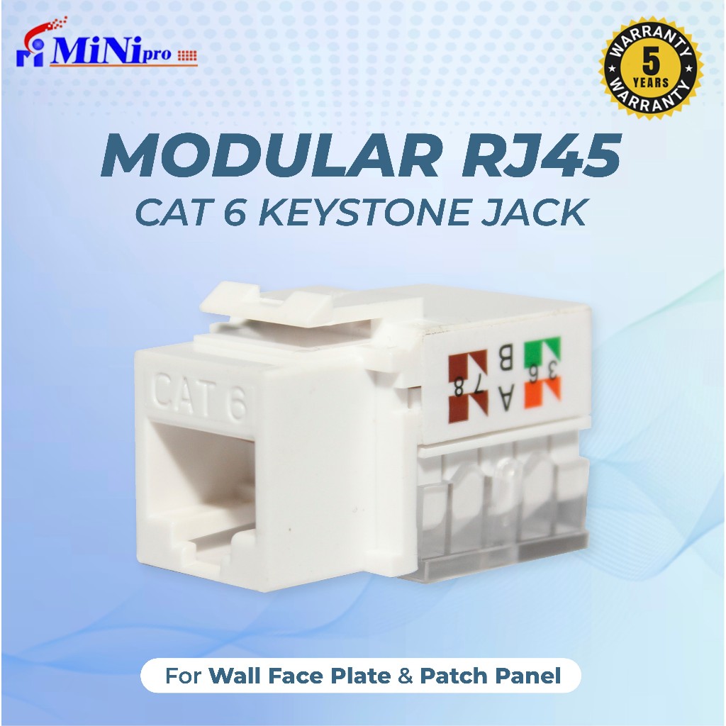 Jual Minipro Modular RJ45 Cat6 / Cat6 Keystone Jack | Shopee Indonesia