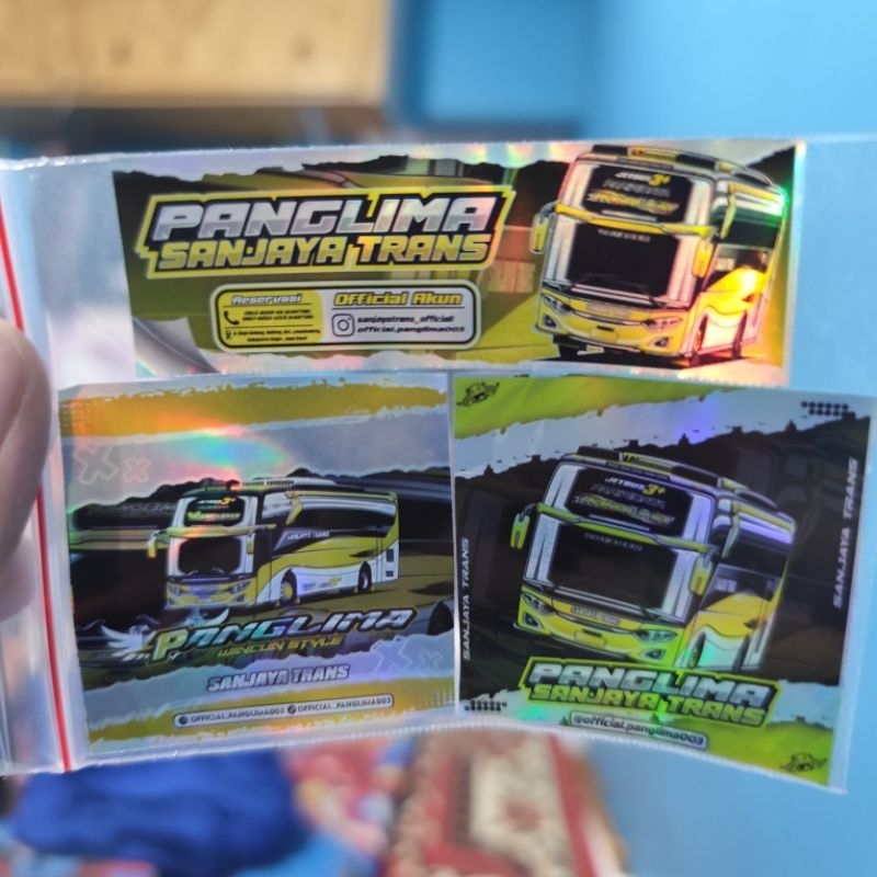 Jual Stiker bus PANGLIMA HOLOGRAM isi 3 Stiker bis bus Sanjaya trans ...