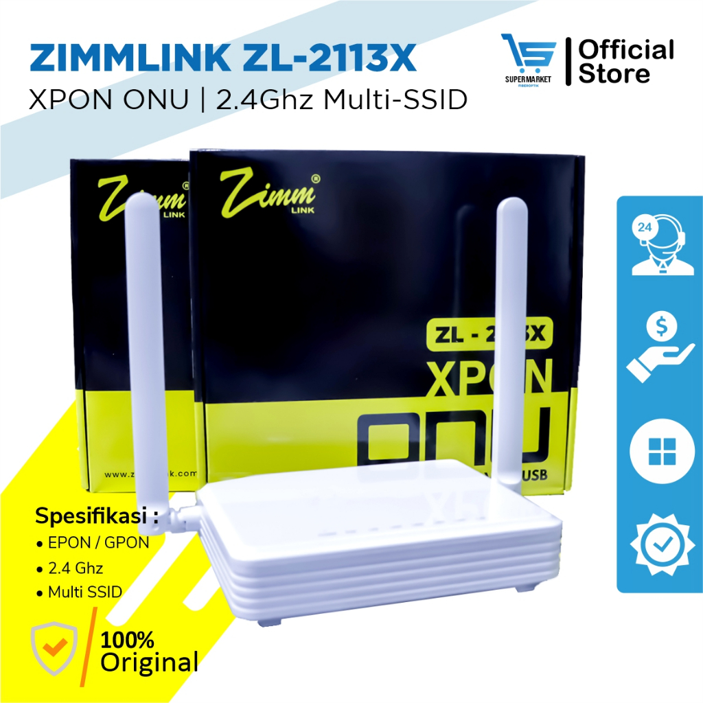 Jual Zimmlink ZL-2113X XPON ONU 2.4Ghz - EPON / GPON ONT - Router ...