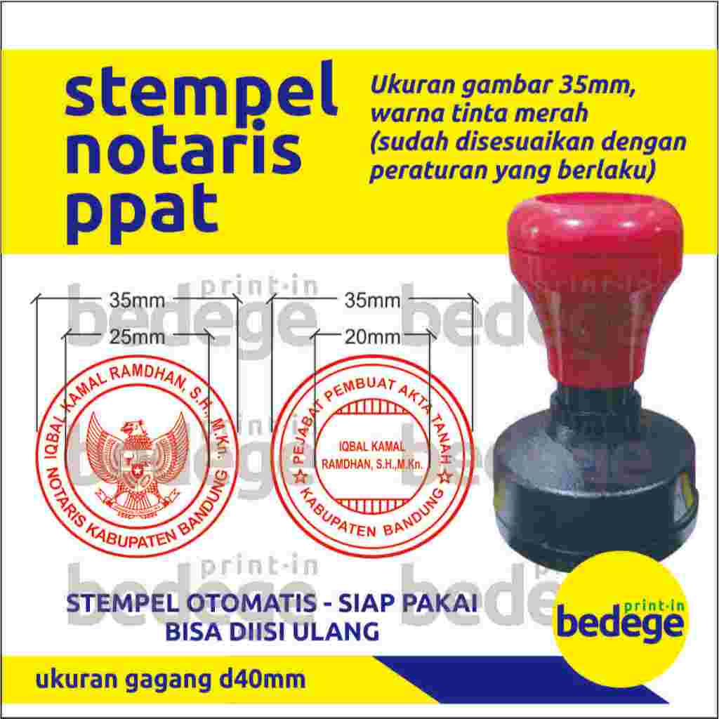 Jual Stempel Notaris PPAT Stempel Flash, Stempel Warna, Stempel ...