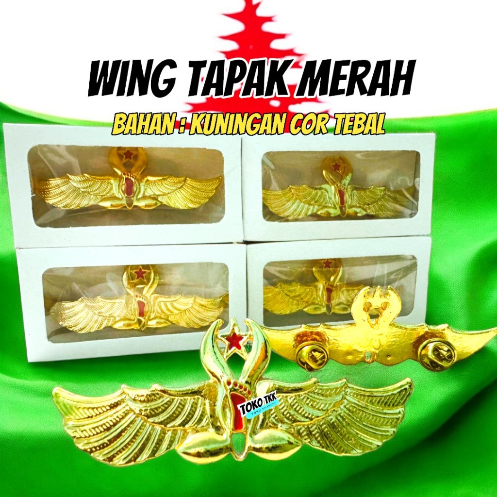 Jual Wing Tapak merah cor tebal / wing pramuka tapak merah cor tebal ...