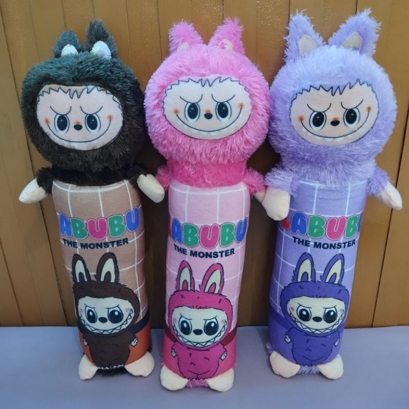 Jual Mainan Boneka guling Labubu viral panjang 60cm lembut saat di ...