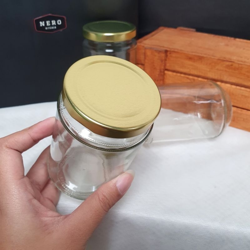 Jual Jar Kaca Bulat 330ml / Jar selai / toples kaca / wadah bumbu ...