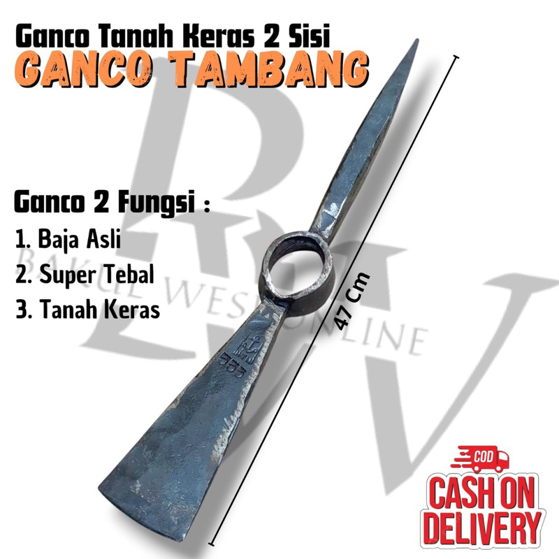 Jual Blencong Cangkul Tanah Keras 2 Sisi - Ganco Tambang Baja Super ...