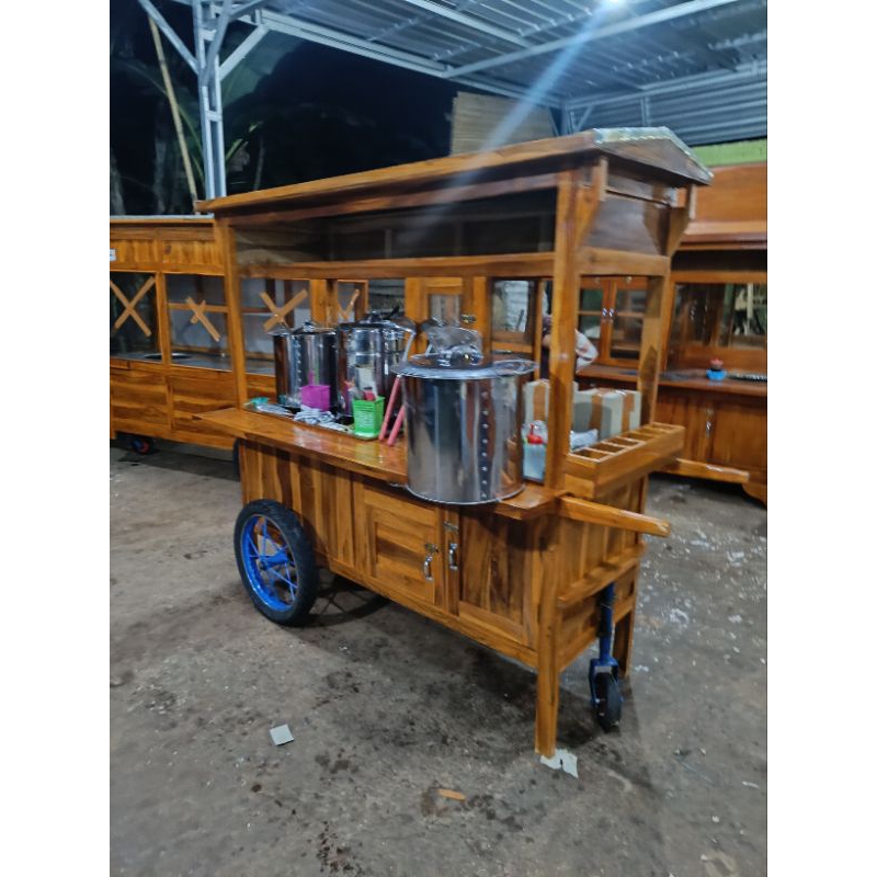 Jual GEROBAK MIE AYAM BAKSO KOMPLIT TIGA LUBANG DAN TIGA RODA | Shopee ...