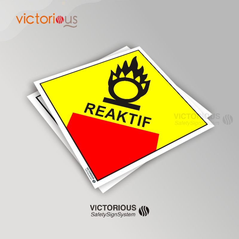 Jual Sticker Label Hazmat Limbah B3 Simbol Reaktif | Hazardous Material ...