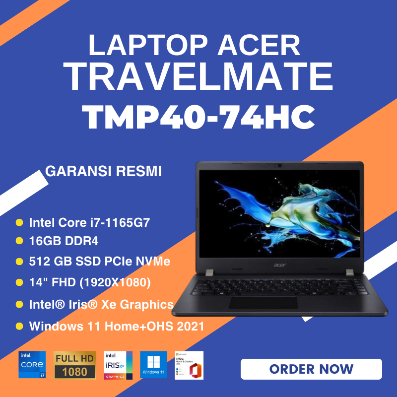Jual Acer Travelmate TMP40-53-74HC | Core i7 Gen 11 | 14" FHD | RAM ...