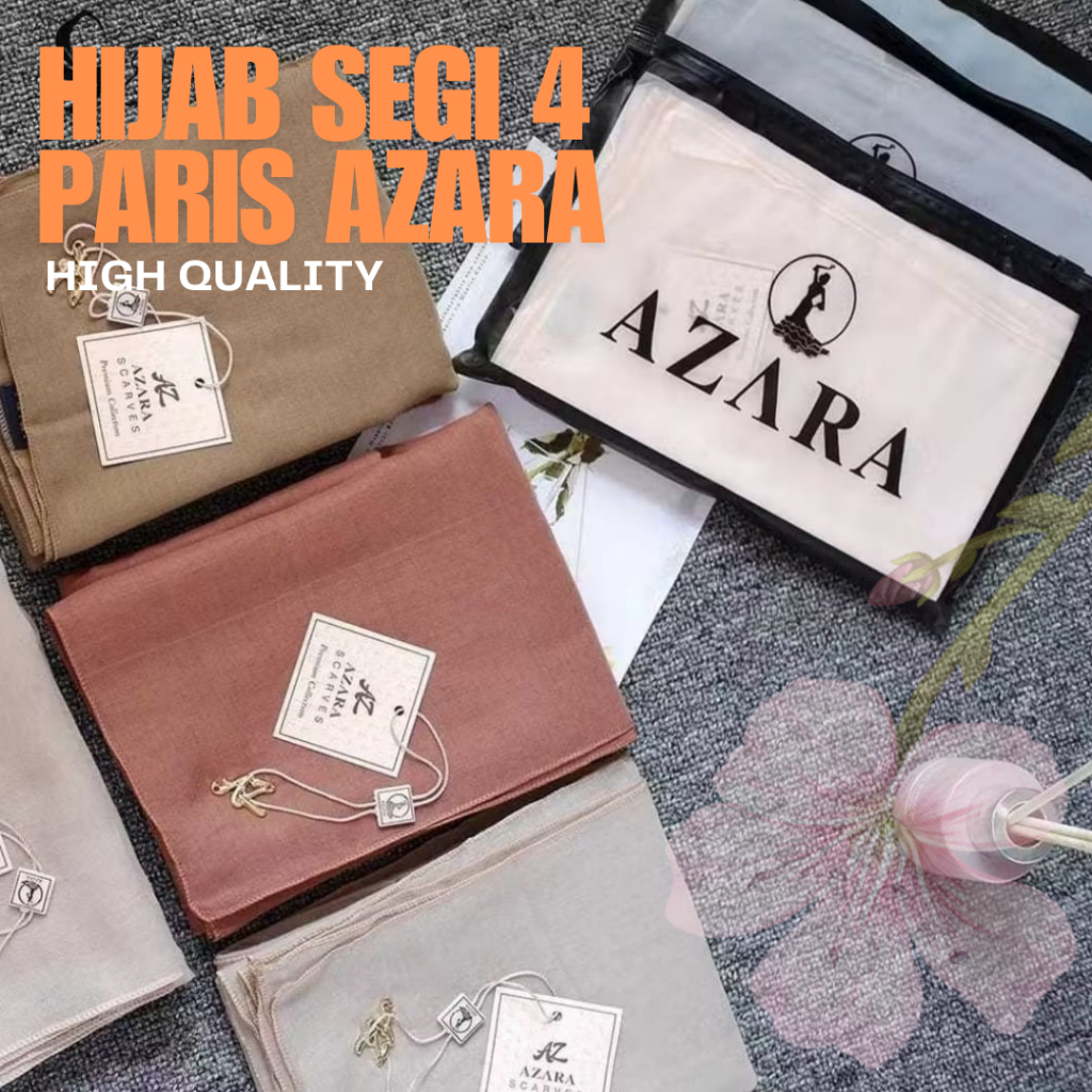 Jual Hijab Paris Azara Pouch - Jilbab Segi Empat Azara Logo - Kerudung ...