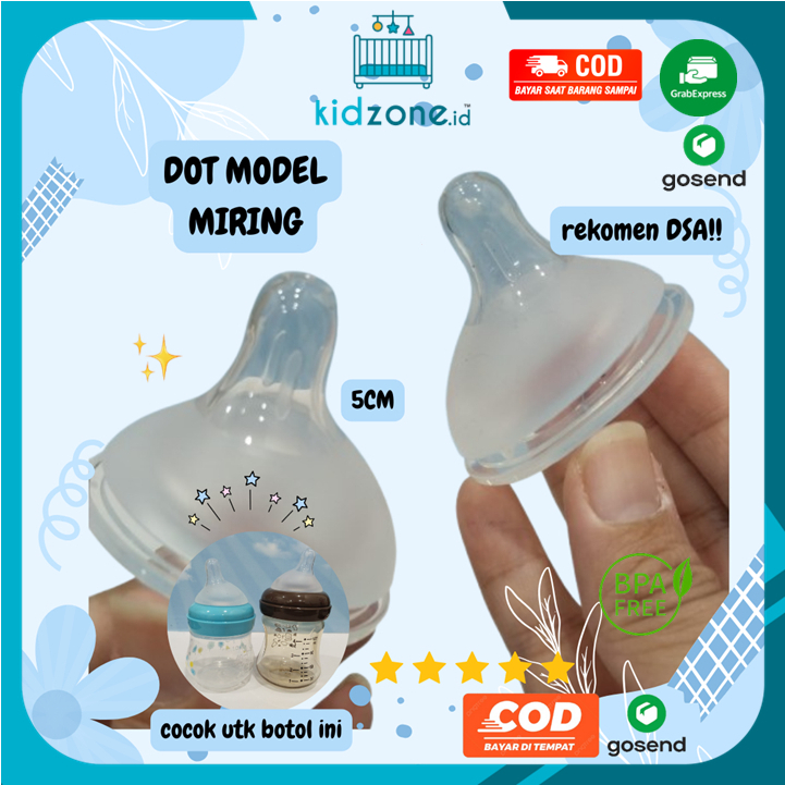 Jual DOT SUSU MIRING Wide Neck 5cm / Dot Wide Neck 5cm Lembut / Dot ...