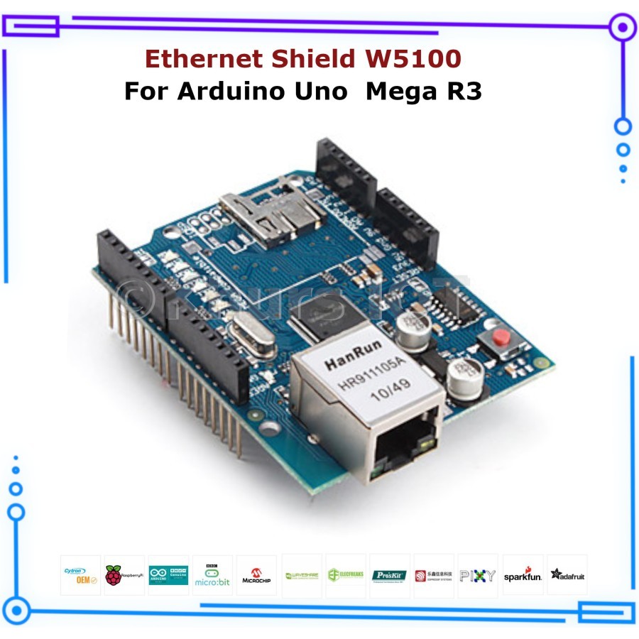 Jual Ethernet Shield For Arduino Wiznet W5100 Development Board | Shopee Indonesia