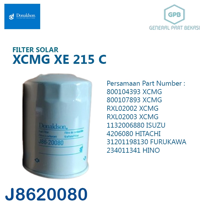 Jual Filter Solar XCMG XE215C 800104393 800107893 Donaldson J8620080 ...