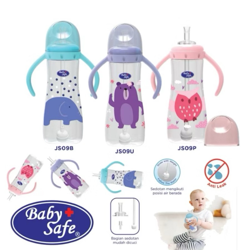Jual BABYSAFE JS09 Bottle Weighted Straw 250ml | Baby Safe Botol Minum ...