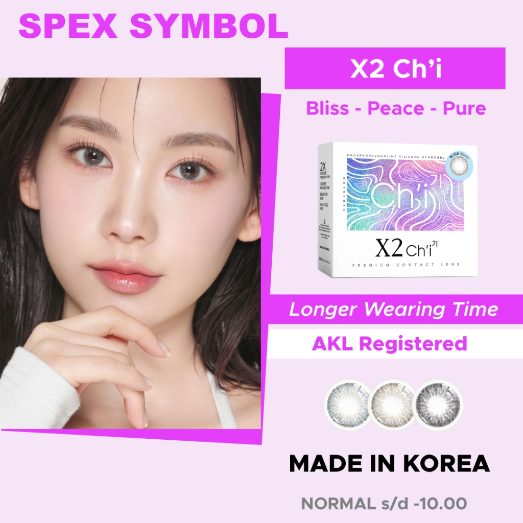 Jual Softlens X2 CHI Series Peace (Grey) | Bliss (Blue) | Pure (Black ...