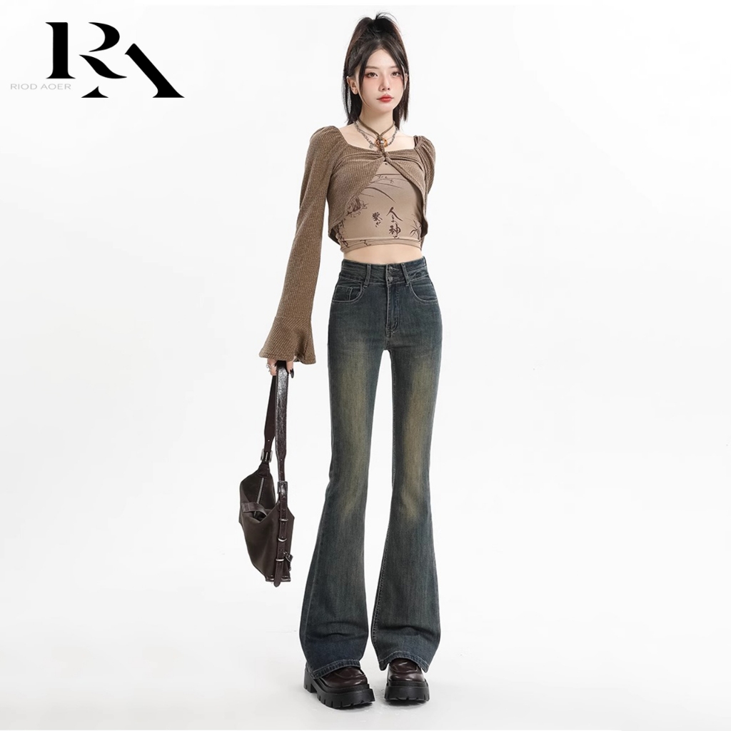 Jual RIOD AOER R100 Cutbray Jeans Highwaist Wanita Celana Jeans Cutbray ...