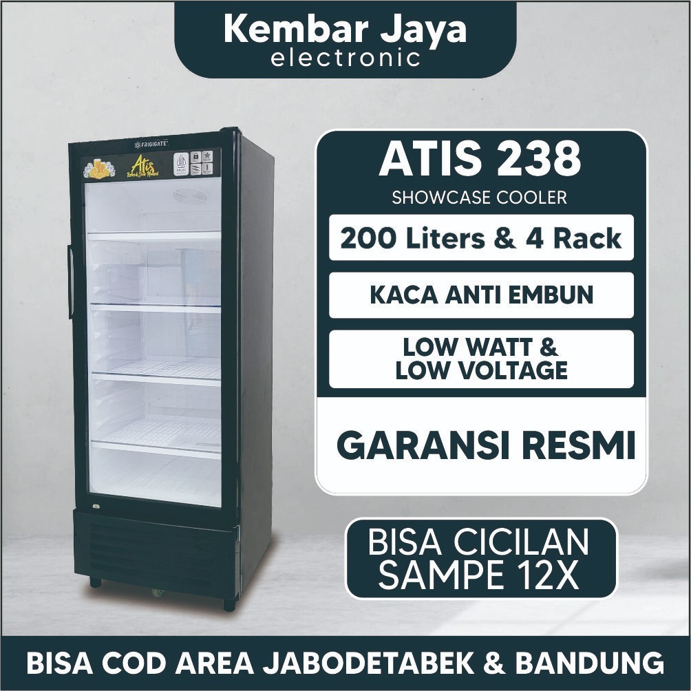 Jual SHOWCASE FRIGIGATE SCA 200 / ATIS 238 4rak cooler kulkas kaca LOW ...