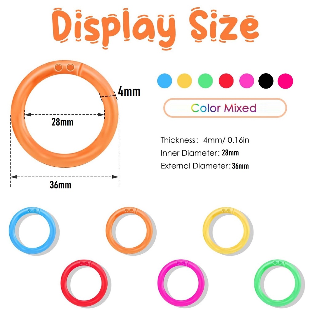 Jual (20 PCS) Binder Rings Plastic 28mm / Plastik Binding O Ring 28mm ...