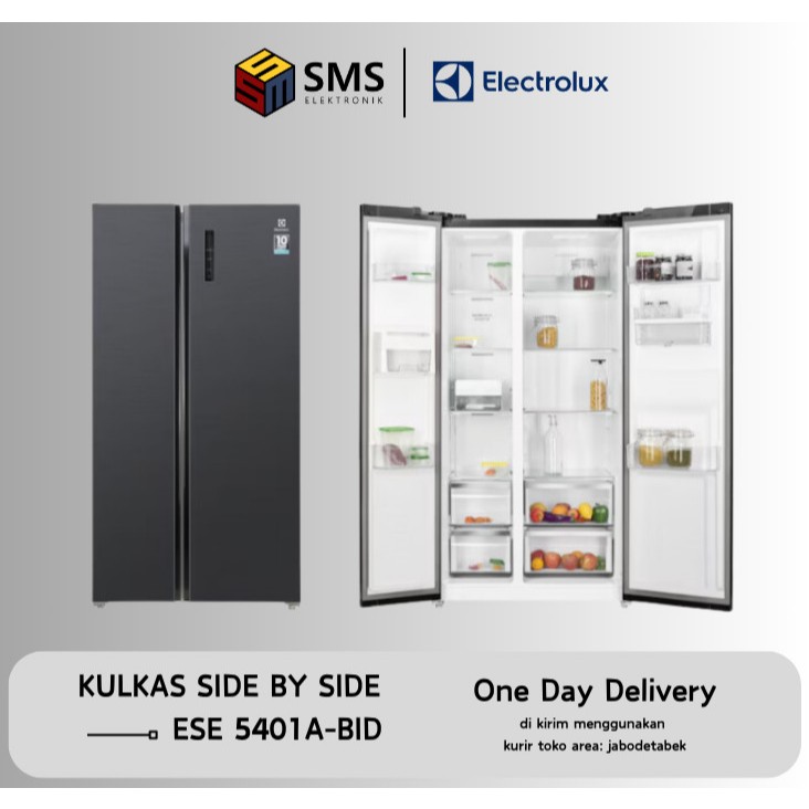Jual ELECTROLUX ESE 5401A-BID / ESE5401A-BID Kulkas Side by Side 528L | Shopee Indonesia