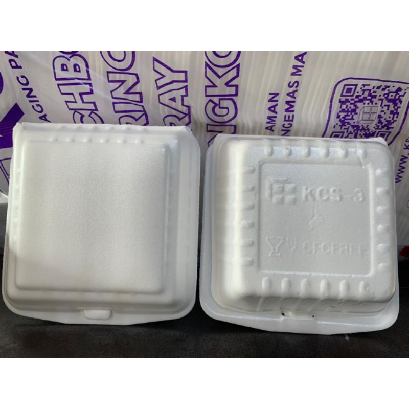 Jual Styrofoam / Sterefoam / Foam KCS 3 Polos (Nasi Ayam) isi (100 Pcs ...