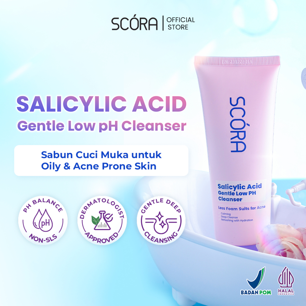 Jual SCORA Salicylic Acid Gentle Low pH Cleanser Sabun Cuci Muka Oily ...