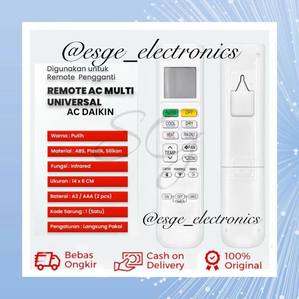 Jual REMOTE AC DAIKIN TURBO SPLIT INVERTER DAIKIN THAILAND ARC480A1 REMOT AC DAIKIN RIMOT AC ...