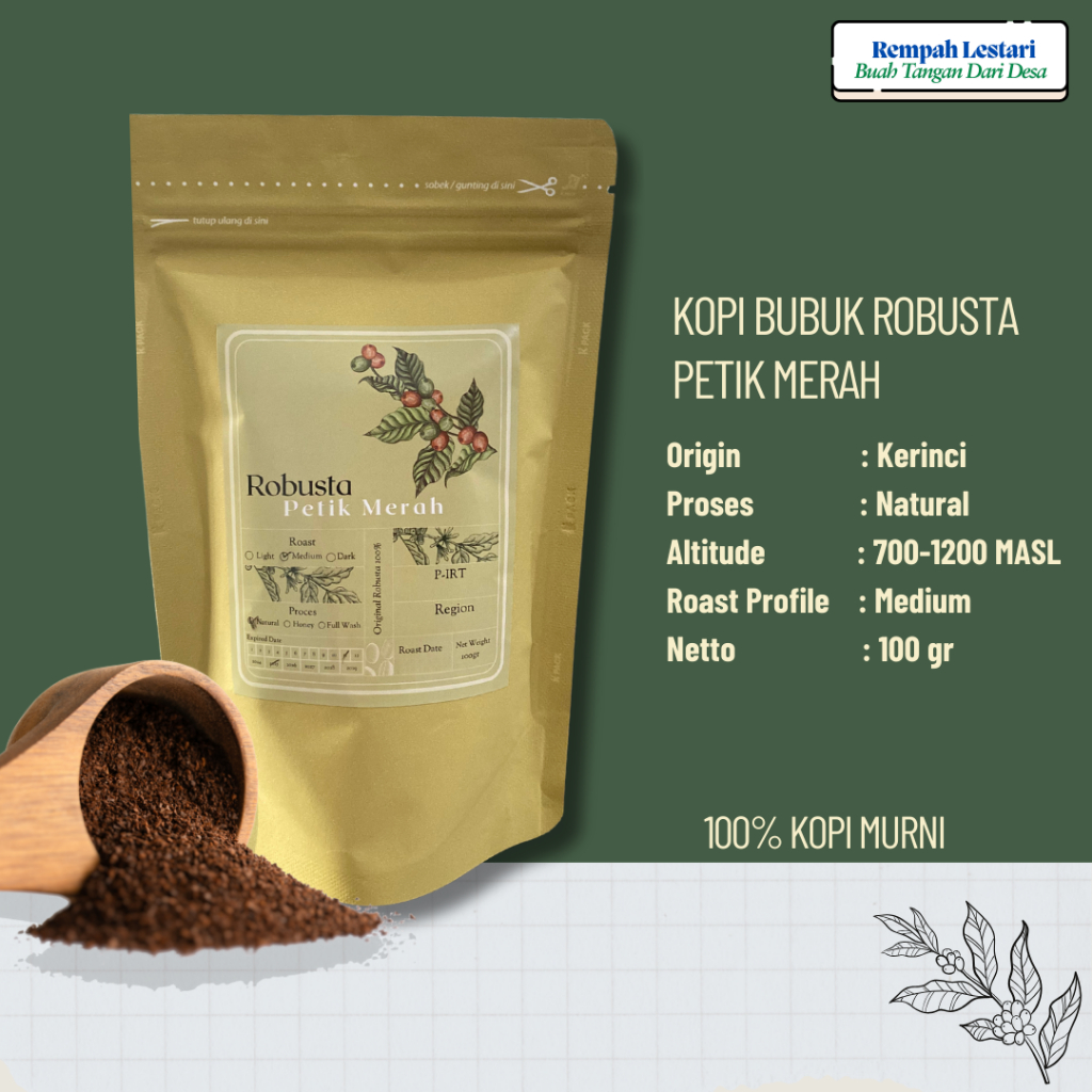 Jual kopi bubuk robusta petik merah kerinci | Shopee Indonesia