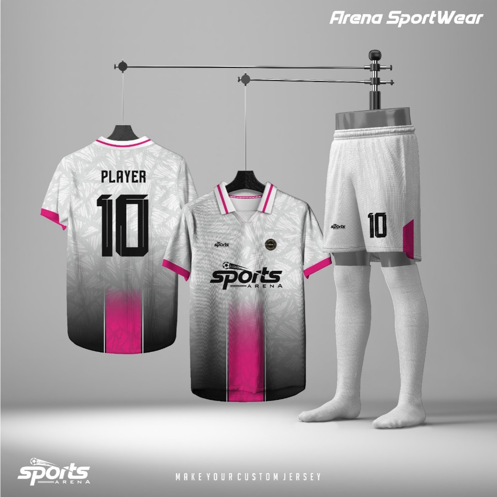 Jual JERSEY PUTIH VARIASI PINK DAN HITAM FULL PRINTING TERBARU | Shopee ...