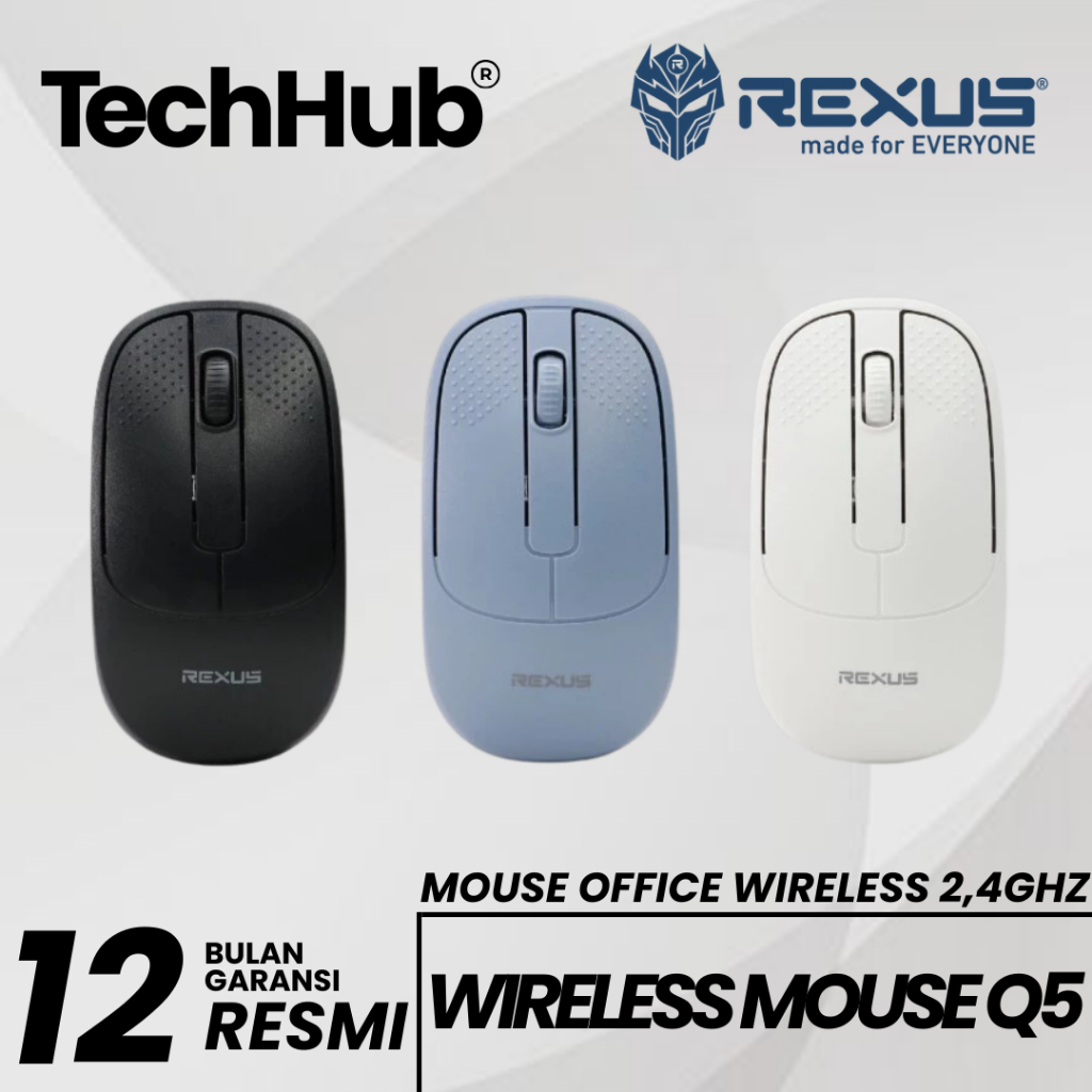 Jual Rexus Q5 / Q-5 Mouse Office Wireless 2,4Ghz Garansi Resmi | Shopee ...