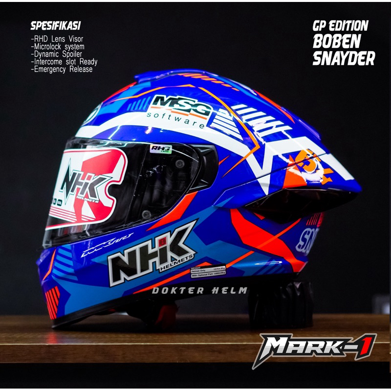 Jual NHK MARK 1 BOBEN GP EDITION SINGLE VISOR | Shopee Indonesia