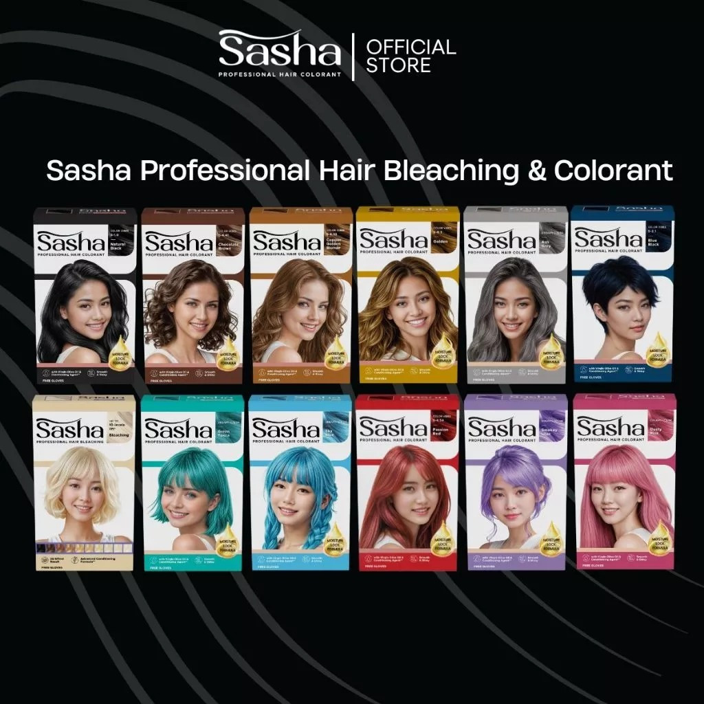 Jual Sasha Hair Professional Colorant Hair Color / Bleaching Box 25g ...