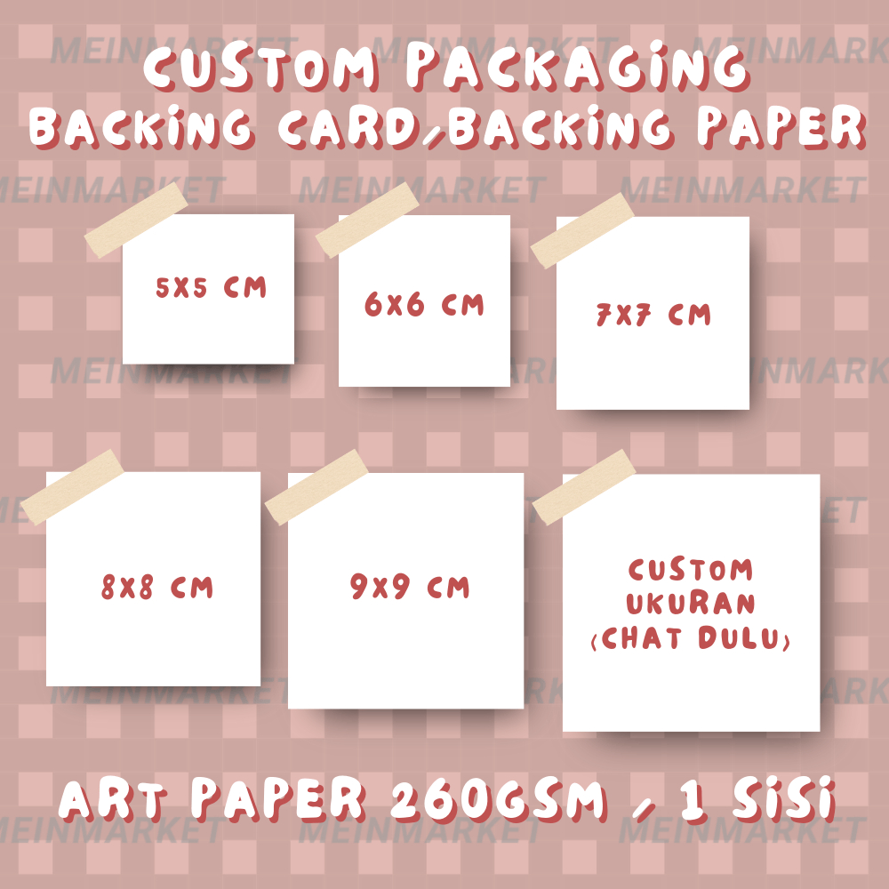 Jual Custom Backing Card Paper Untuk Packing Packaging Alas Kemasan ...