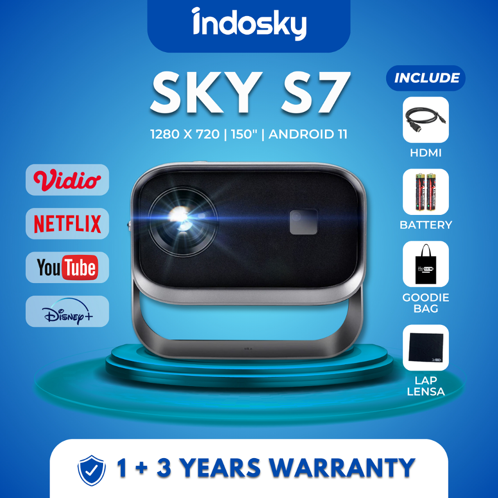 Jual Indosky Projector - Indosky Sky S7 Android Projector 200 ANSI ...