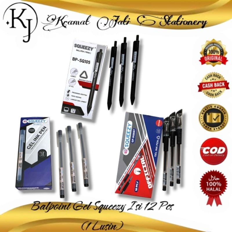Jual Balpoint Gel Murah Squeezy Isi 12 Pcs (1 Lusin) | Shopee Indonesia