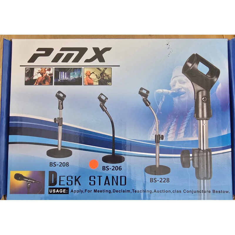 Jual Stand Mic Meja Stand Mic Pendek Desk Stand PMX BS 206 | Shopee Indonesia