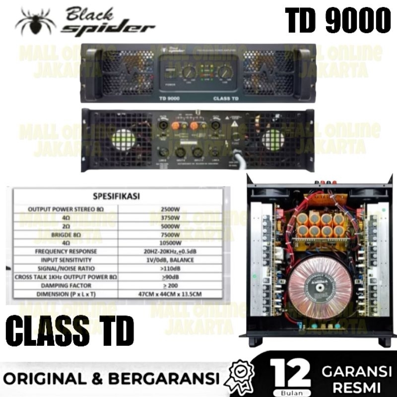 Jual Power black spider td9000 Class td amplifier blackspider td 9000 original | Shopee Indonesia