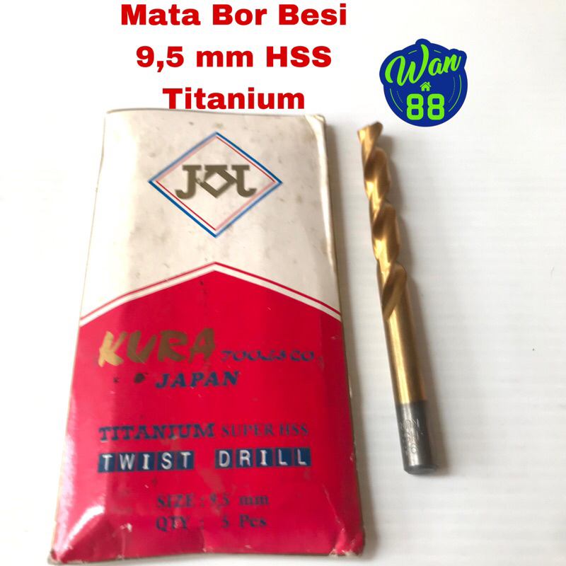 Jual Mata Bor Besi Titanium 9,5 mm KURA Twist Drill Bit Baja harga per 1 pc | Shopee Indonesia