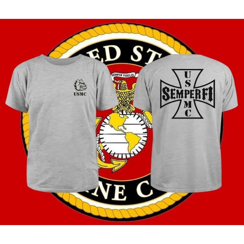 Jual Kaos US Army T Shirt Military Design "USMC Devil Semper FI | Shopee Indonesia