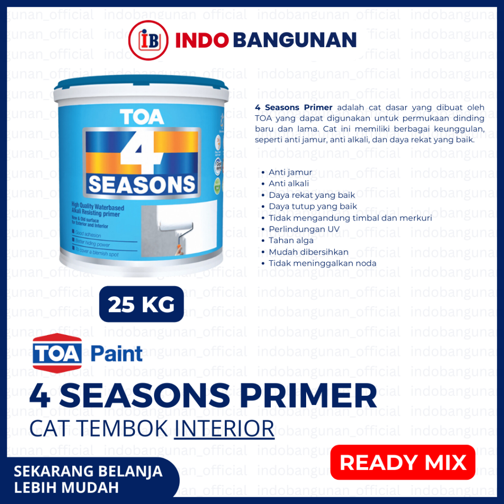 Jual CAT DASAR INTERIOR TOA 4 SEASONS PRIMER 25KG | Shopee Indonesia