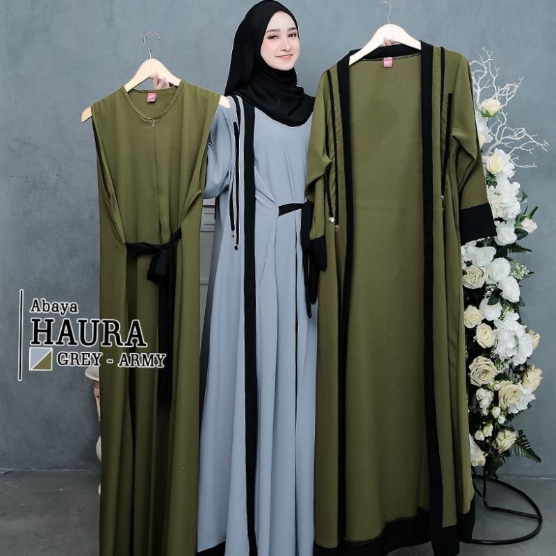Jual Abaya Haura/abaya sabrina/abaya hitam/set outer/abaya outer/Dress ...