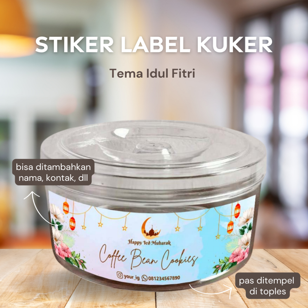 Jual Stiker label Toples Kue Kering dan Parcel tema Lebaran Idul Fitri ...