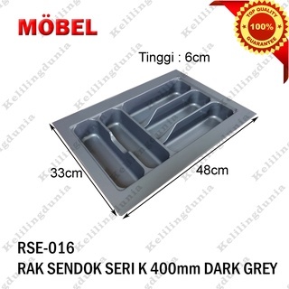 Jual Rak Sendok Garpu Laci 40 CM Plastik MOBEL Seri K Dark Grey Abu ...