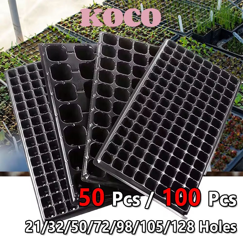 Jual 50/100 PcsTray Semai Alat Semai Benih Pot Hidroponik Potray 0.68mm ...