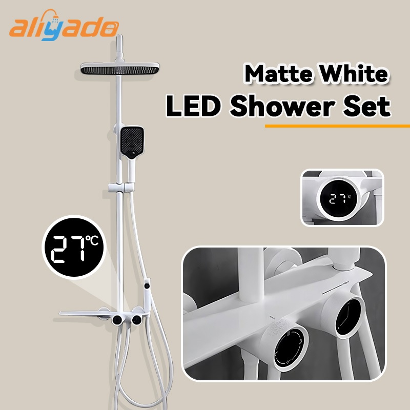 Jual Aliyado 4 in 1 Shower Kamar Mandi Set Digital Shower Panas Dingin dengan Faucet Sprayer Set ...