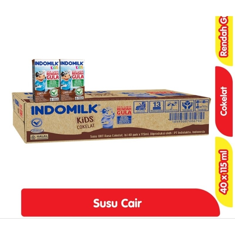 Jual Indomilk kids UHT cokelat isi 40 x 115 ml | Shopee Indonesia