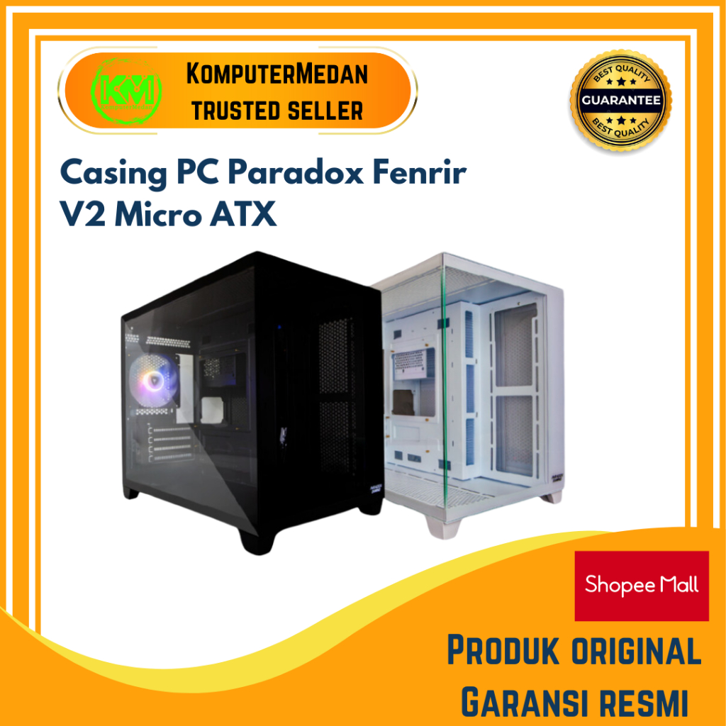 Jual Casing PC Paradox Fenrir V2 Micro ATX Front & Left Tempered Glass 1x 120mm ARGB Fan CPU ...