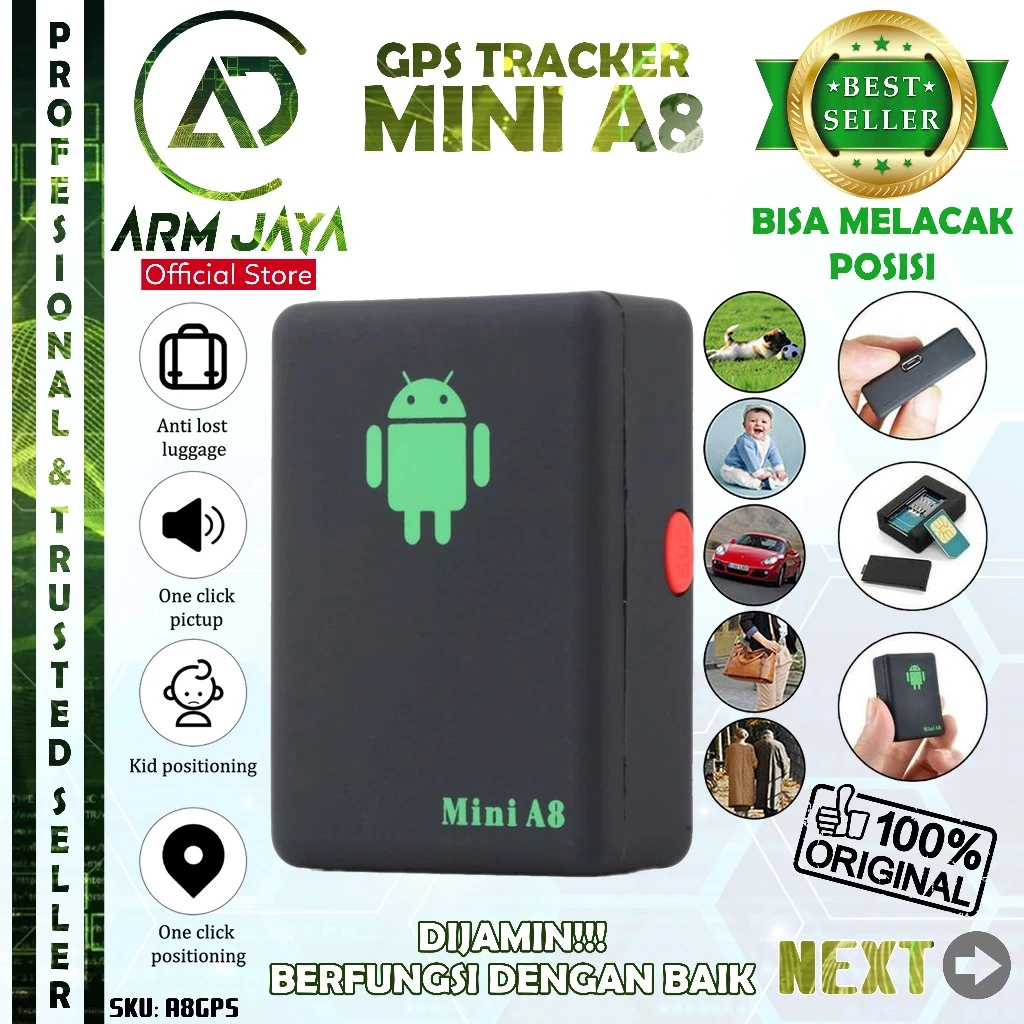 Jual Armjaya GPS Tracker Mini A8 Pelacakan Real Time Sistem Keamanan ...
