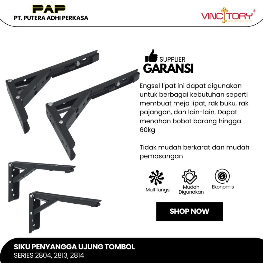 Jual Siku Lipat Tombol Rak Dinding Meja Minimalis Bracket Ambalan 8 ...