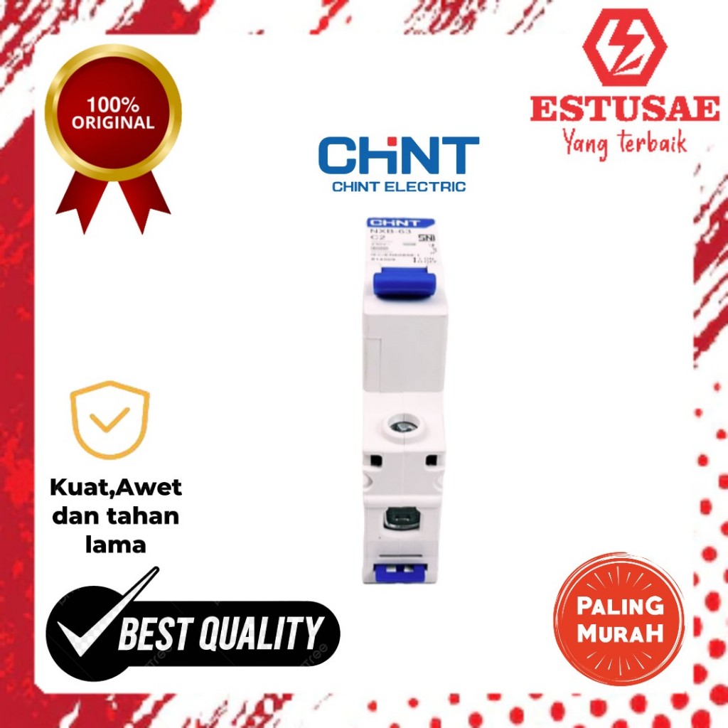 Jual mcb chint 1a MCB Chint NXB-63 1P 1A 6kA 230V SNI Standard - ESTUSAE | Shopee Indonesia