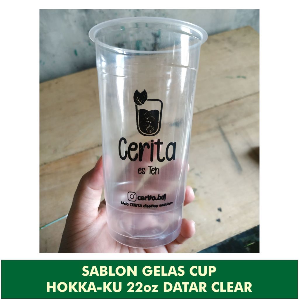 Jual Sablon Gelas Es Teh Jumbo Cup Plastik 22oz Datar | Shopee Indonesia