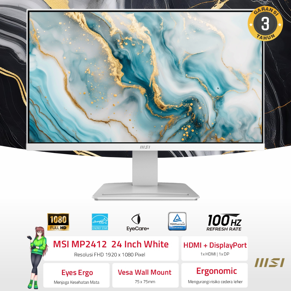 Jual Monitor MSI MP2412W 24" 100Hz Full HD 1ms 110% sRGB HDMI ...