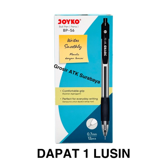 Jual ( DAPAT 1 LUSIN ) BOLPEN JOYKO BP-56 / Pulpen Bolpoin Cetek Joyko ...